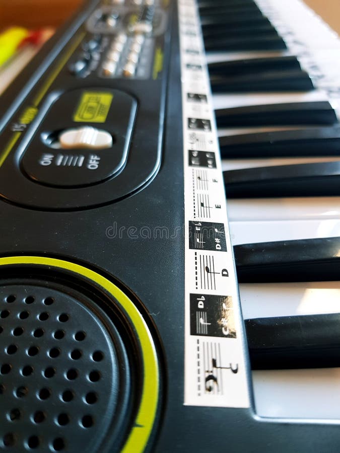 Notes Written in Letters on Piano Keys Stock Image - Image of organ ...