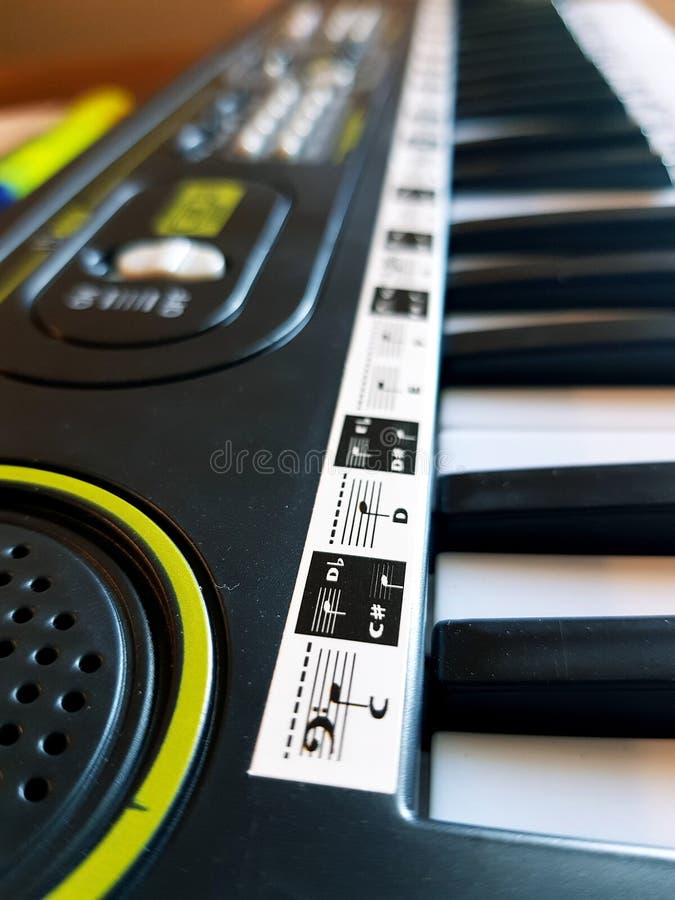 Notes Written in Letters on Piano Keys Stock Photo - Image of ...