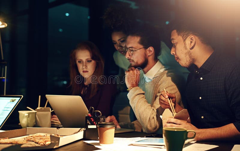 Nothing Can Derail Our Productivity on the Night Shift. a Business Team ...