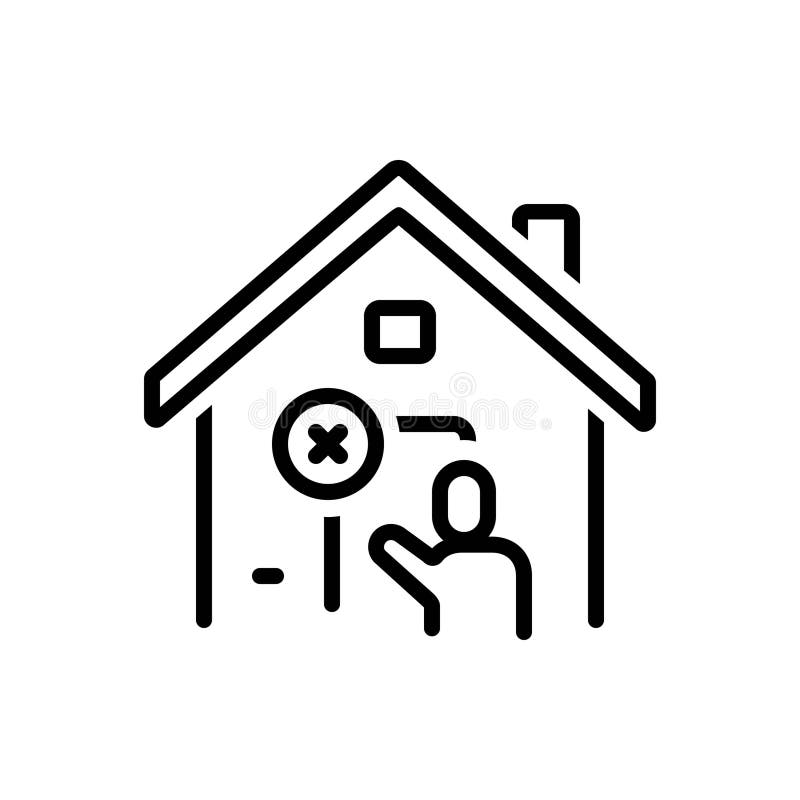 Black Line Icon for Nothing, House and Home Stock Vector - Illustration ...