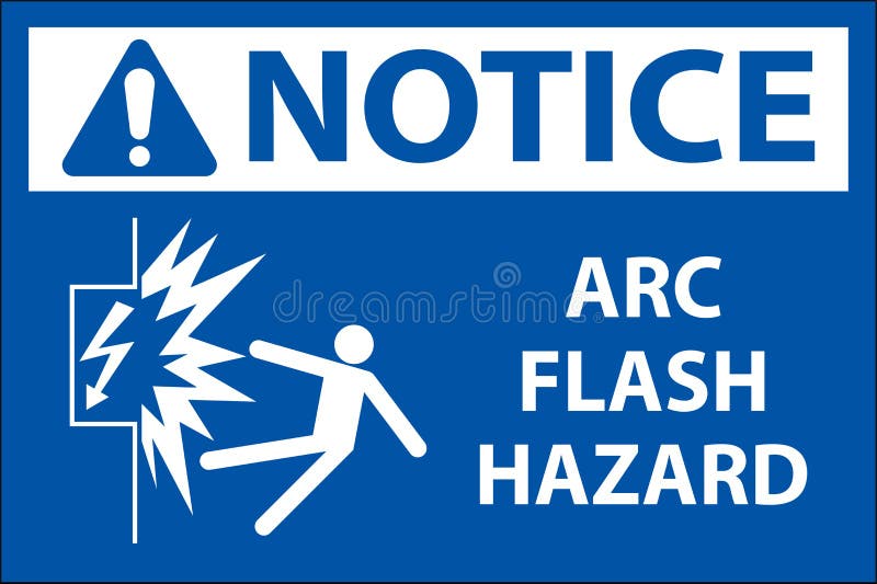 Notice Arc Flash Hazard Sign on White Background Stock Vector ...