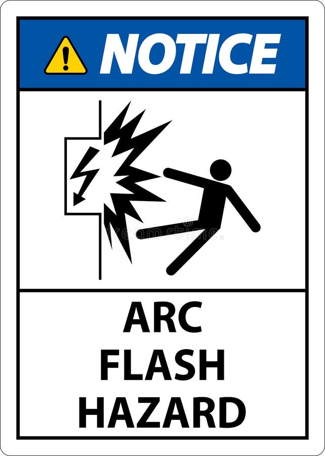 Notice Arc Flash Hazard Sign on White Background Stock Vector ...