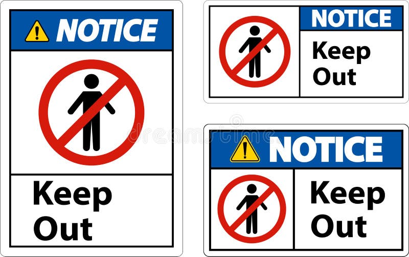 Notice Area Keep Out Sign on White Background Stock Vector ...