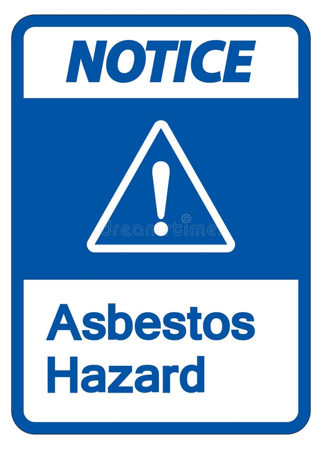 Notice Asbestos Hazard Symbol Sign on White Background Stock Vector ...