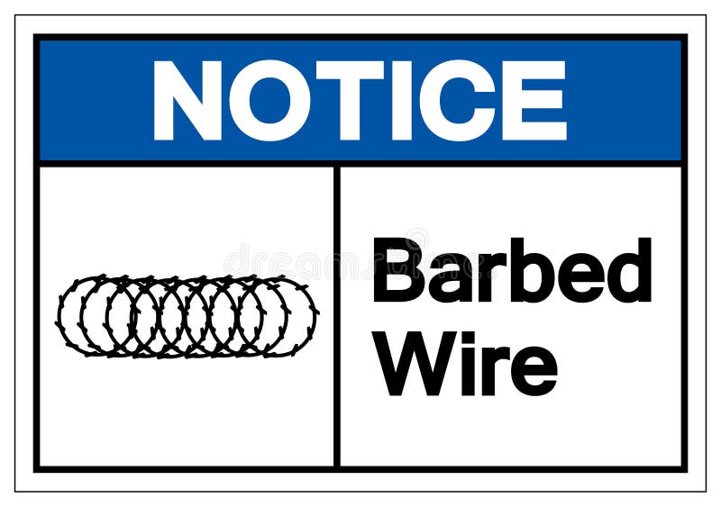 Notice Barbed Wire Symbol Sign, Vector Illustration, Isolate on White ...