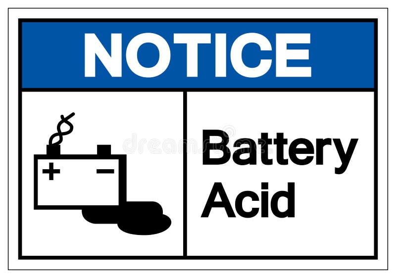 Notice Battery Acid Symbol Sign, Vector Illustration, Isolate on White ...