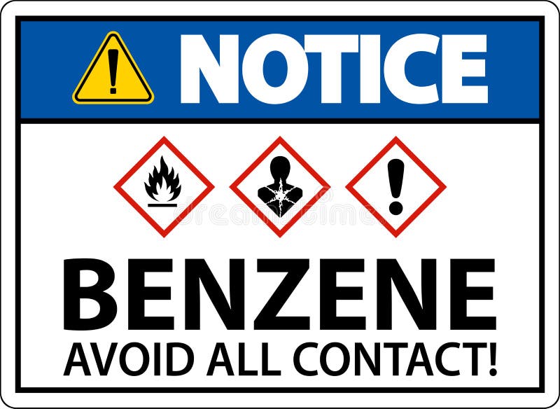 Notice Benzene GHS Sign on White Background Stock Vector - Illustration ...