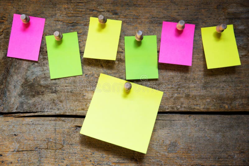 Notice Board with Blank Notes Stock Image - Image of sticky, colorful ...