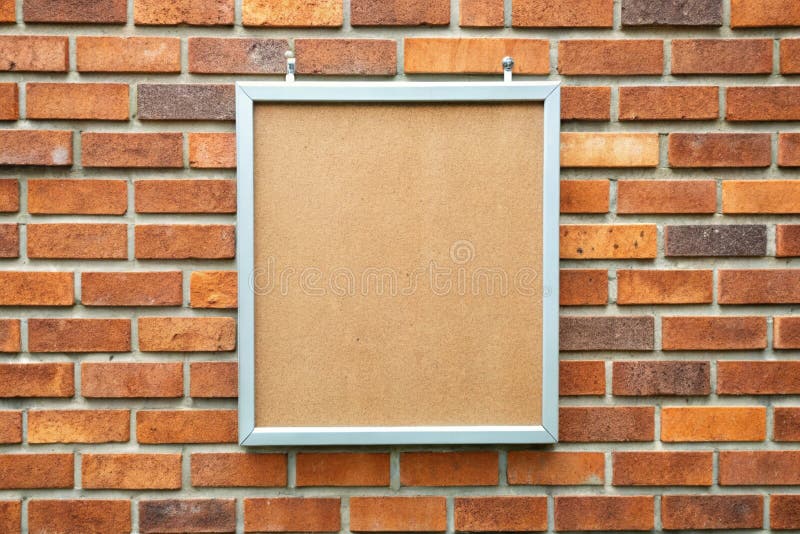 Notice Board on a Brick Wall for Office or Home Use Stock Illustration ...