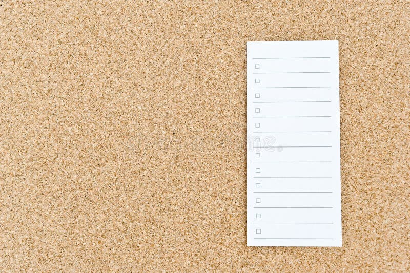 Notice Board with Empty Tasklist Stock Photo - Image of list, paper ...