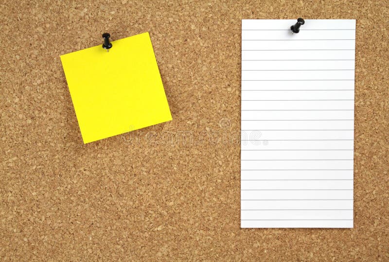 Pinboard with Various Blank Notes and Cards Stock Photo - Image of ...