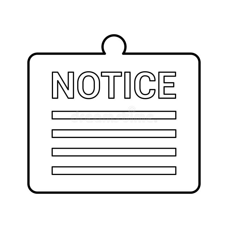 Notice Board Outline Icon. Line Art Vector Stock Illustration ...