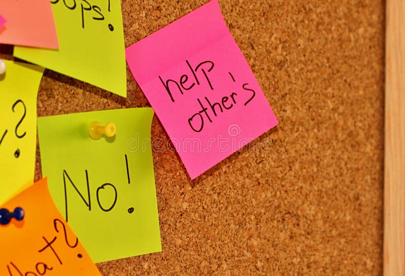 Notice Board with Sticky Note Pads Stock Photo - Image of corkboard ...