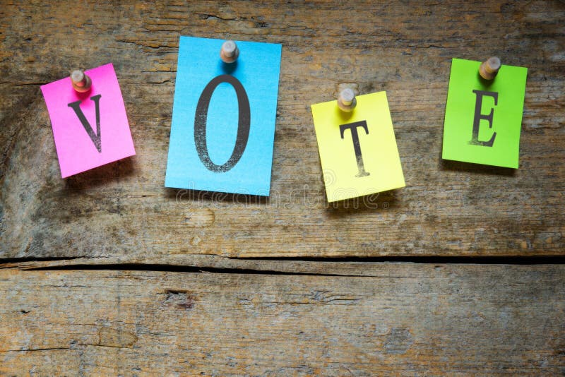 Notice Board with the Word Vote Stock Image - Image of business ...