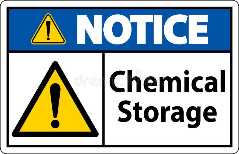 Notice Chemical Storage Symbol Sign on White Background Stock Vector ...