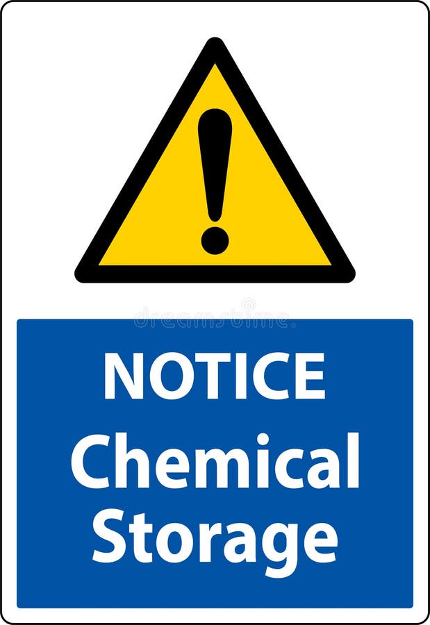 Notice Chemical Storage Symbol Sign on White Background Stock Vector ...