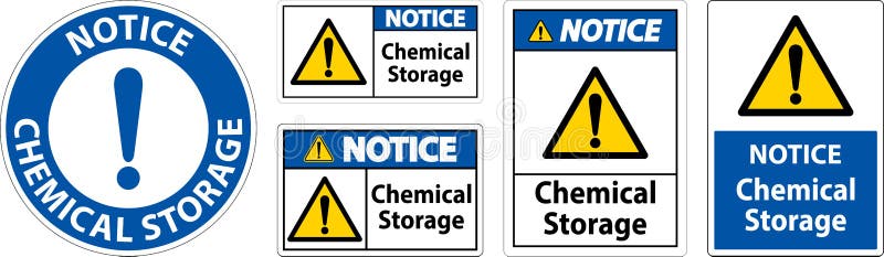 Notice Chemical Storage Symbol Sign on White Background Stock Vector ...
