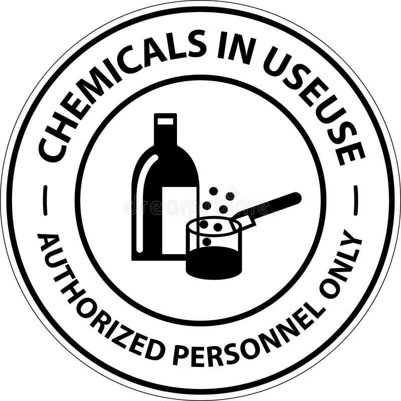 Notice Chemicals in Use Symbol Sign on White Background Stock Vector ...