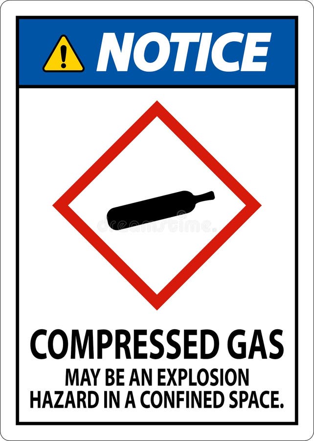 Notice Compressed Gas GHS Sign on White Background Stock Vector ...