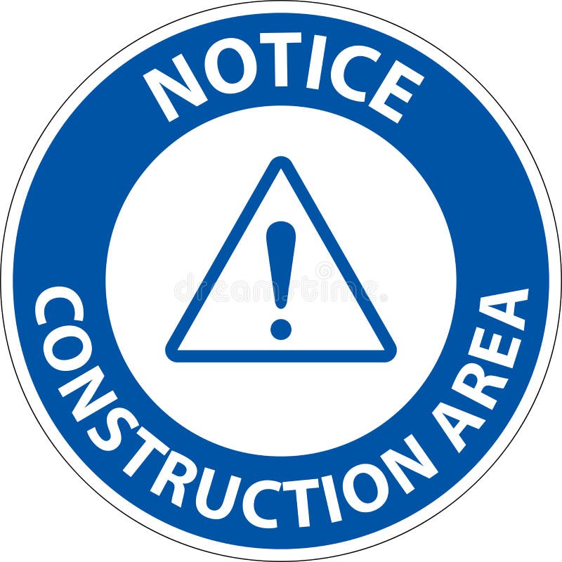 Notice Construction Area Symbol Sign on White Background Stock Vector ...