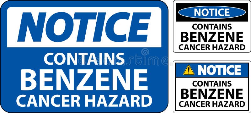 Notice Contains Benzene Sign on White Background Stock Vector ...