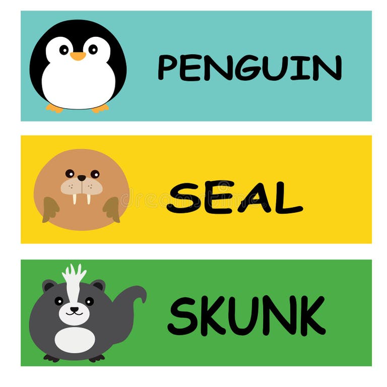 The notice of cute animals stock vector. Illustration of yellow - 88266702