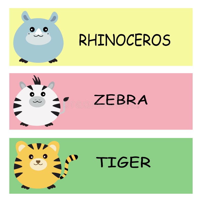 The notice of cute animals stock vector. Illustration of cute - 88271938