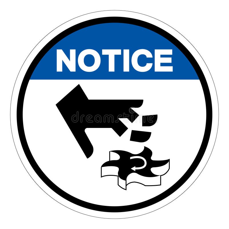 Notice Cutting Hand Hazard Symbol Sign, Vector Illustration, Isolate on ...