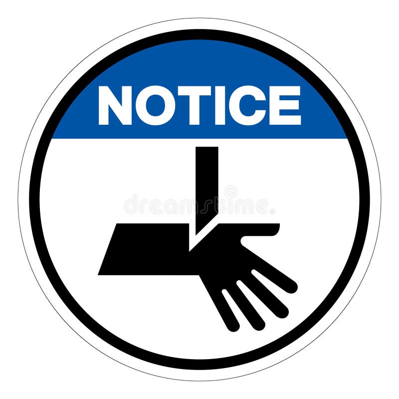 Notice Cutting Hand Hazard Symbol Sign, Vector Illustration, Isolate on ...