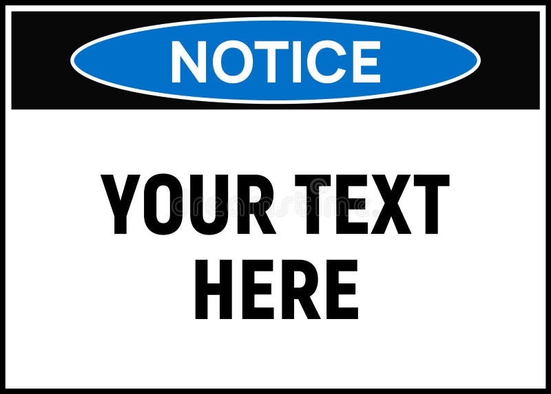 Notice Danger Warning Sign Poster. Caution Notice Message Label Sticker ...