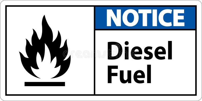 Notice Diesel Fuel Sign on White Background Stock Vector - Illustration ...