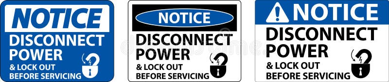 Notice Disconnect Mains Plug from Electrical Outlet Symbol Sign, Vector ...