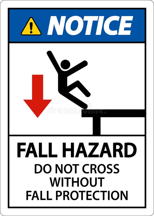 Notice Do Not Cross without Fall Protection Sign on White Background ...