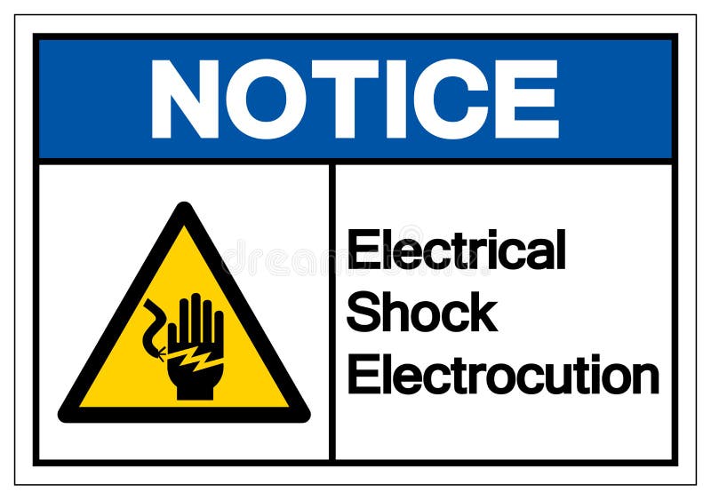 Notice Electrical Shock Electrocution Symbol Sign, Vector Illustration ...