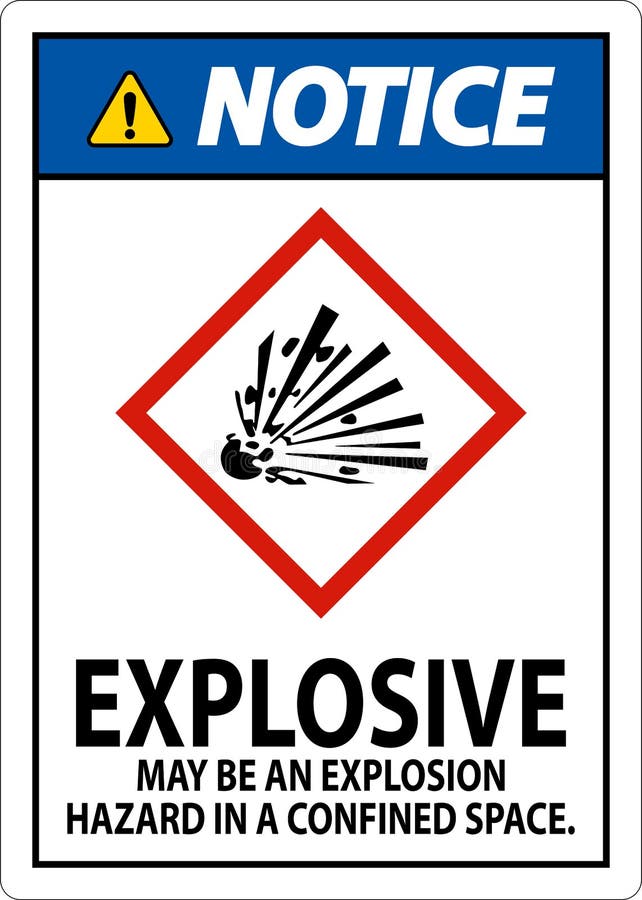 Notice Explosive GHS Sign on White Background Stock Vector ...