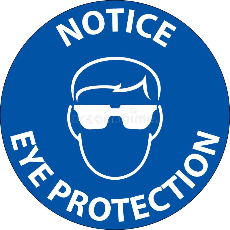 Notice Eye Protection Area Symbol Sign on White Background Stock Vector ...