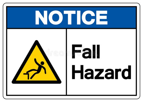 Notice Fall Hazard Symbol, Vector Illustration, Isolate on White ...