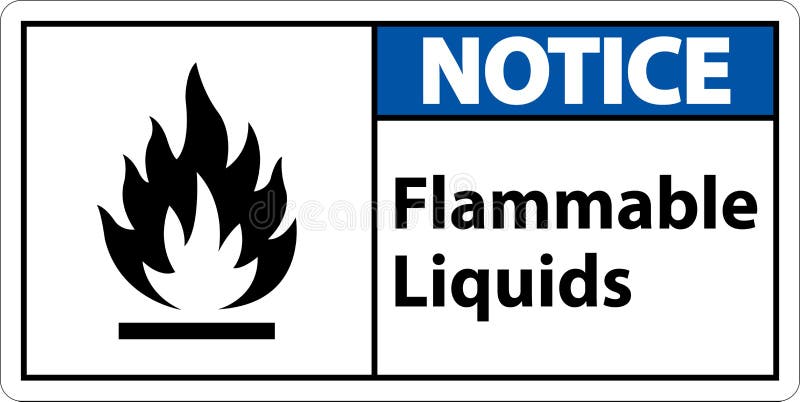 Notice Flammable Liquids Symbol Sign, Vector Illustration, Isolate on ...