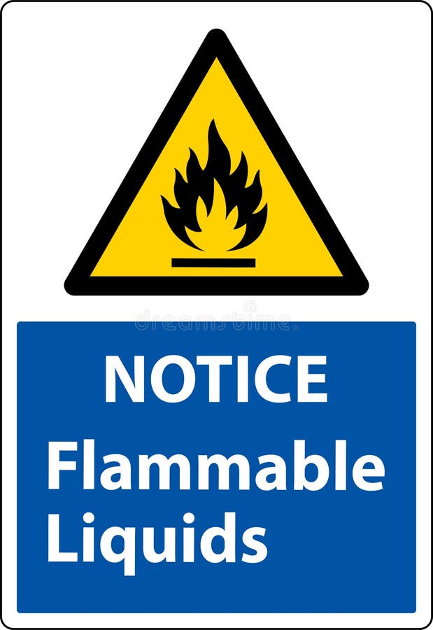 Notice Flammable Liquids Sign on White Background Stock Vector ...