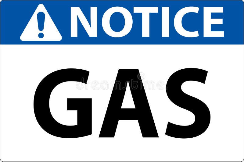 Notice Flammable Sign GAS on White Background Stock Vector ...