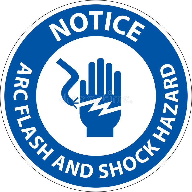 Notice Floor Sign Arc Flash and Shock Hazard Stock Vector ...