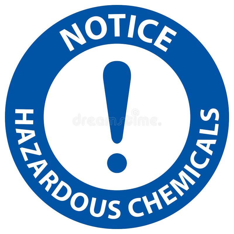 Notice Hazardous Chemicals Sign on White Background Stock Vector ...