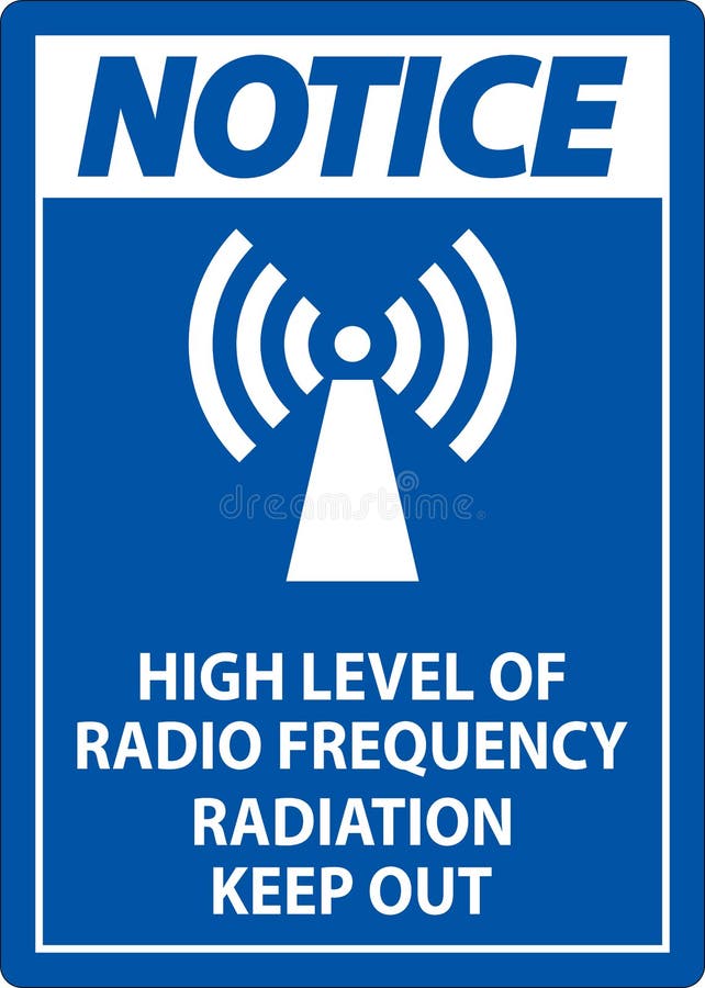 Notice High Level of RF Radiation Sign on White Background Stock Vector ...