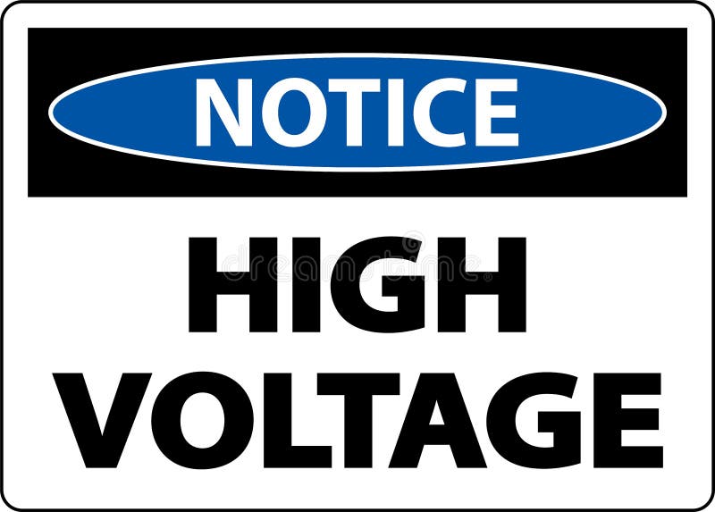 Notice High Voltage Sign on White Background Stock Vector ...