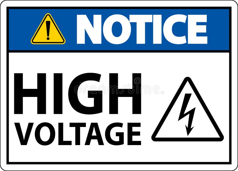 Notice High Voltage Sign on White Background Stock Vector ...