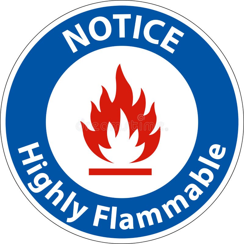 Notice Highly Flammable Sign on White Background Stock Vector ...