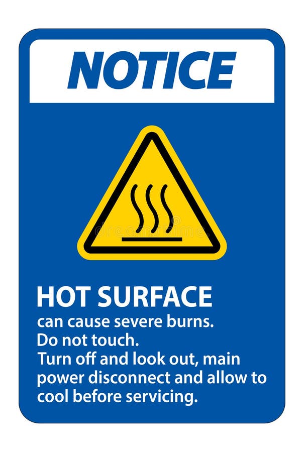 Hot Surface sign. stock vector. Illustration of safety - 207595274