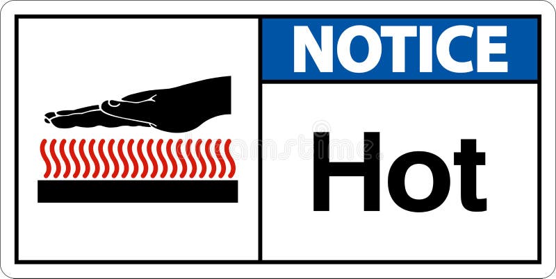 Notice Hot Symbol on White Background Stock Vector - Illustration of ...
