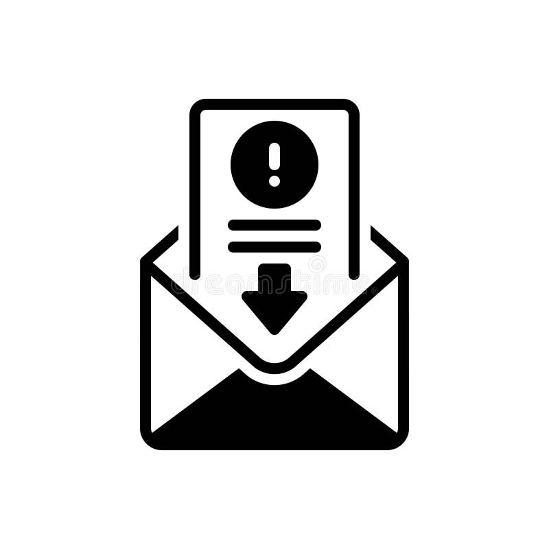 Black Solid Icon for Notice, Invitation and Letter Stock Illustration ...