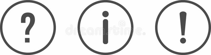 Notice Icon Set. Alert Icon Set. Question Mark, Information ...
